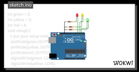 Three Leds Wokwi Esp32 Stm32 Arduino Simulator