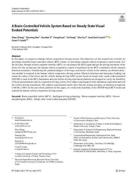 Pdf A Brain Controlled Vehicle System Based On Steady State Visual Evoked Potentials Jordi