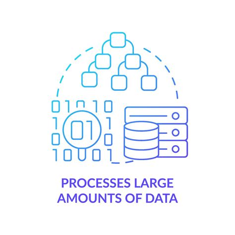 Processes Large Amounts Of Data Blue Gradient Concept Icon Artificial