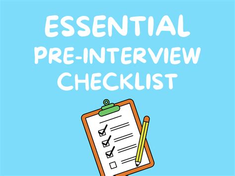 Elemeds Essential Pre Interview Checklist