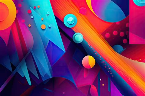 Premium Ai Image Vibrant Color Palette And Gradient Background With Abstract Geometric Shapes