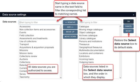 The Select Data Source Box