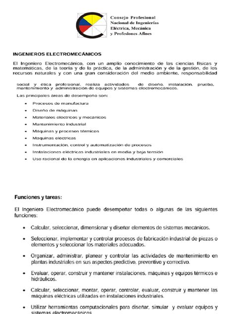 alcance profesion ing electromecanico pdf