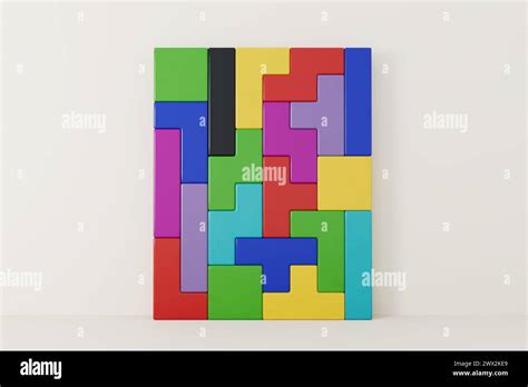 Creative And Logical Thinking Concept Different Colorful Shapes Wooden