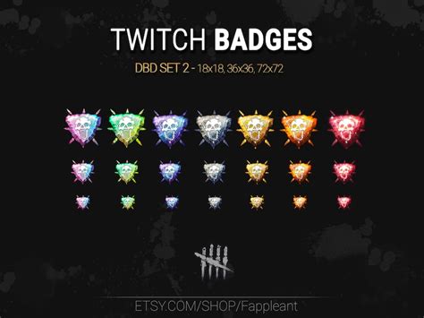 Dbd Ranks Stream Badges Horror Sub Badge Emotes Twitch Etsy