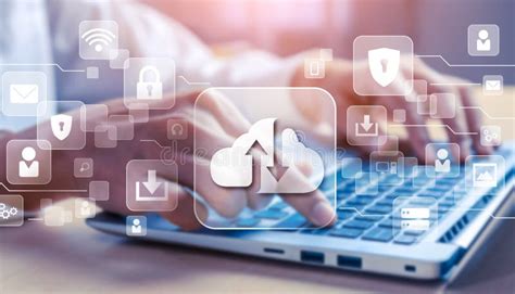 Cloud Computing Technology And Online Data Storage For Global Data Sharing Stock Image Image