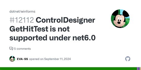 controldesigner gethittest is not supported under net6 0 · issue 12112