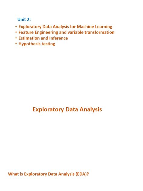 Eda Feature Eng Estimation Inference And Hypothesis Pdf Type I