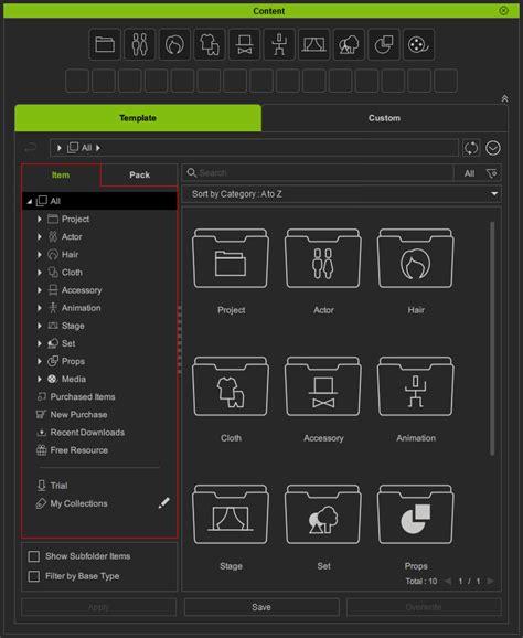 Template And Custom Tabs