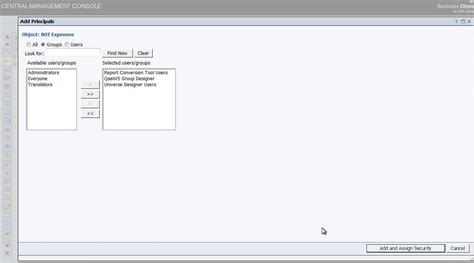 Business Objects XI 3 1 Explicitly Deny Rights Through CMC Central Management Console