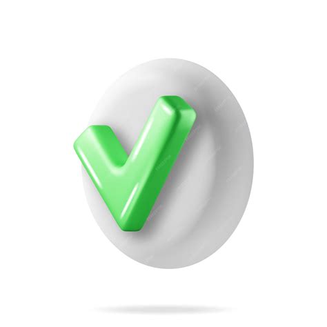 Premium Vector 3d Right Button In Round Shape Green Yes Or Correct Sign Render Green Checkmark