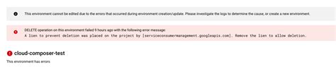 Cannot Delete Cloud Composer Environment Stack Overflow