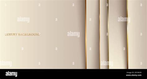 Abstract Elegant Vertical Gold Stripes Overlapping Layer With Shadow On