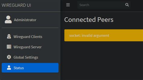 Status Page Socket Invalid Argument · Issue 103 · Ngoduykhanhwireguard Ui · Github