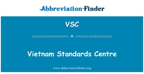 VSC Definition Vietnam Standards Centre Abbreviation Finder