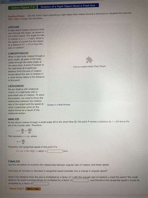 Solved Active Figure 75 Rotation Of A Rigid Object About A