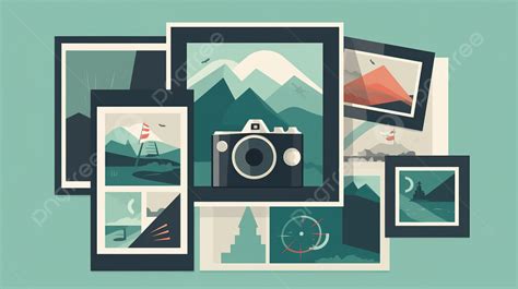 Vector Illustration Of An Image Collage In Different Sizes Background Picture And Videos