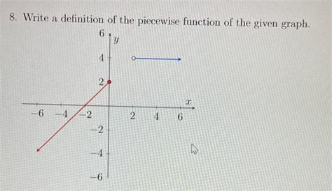 Solved 8 Write A Definition Of The Piecewise Function Of