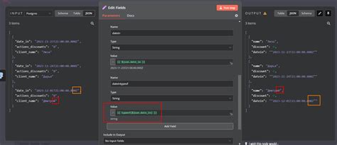 The Set Node For The Date Time Field From Postgresql Adds A Second Pair