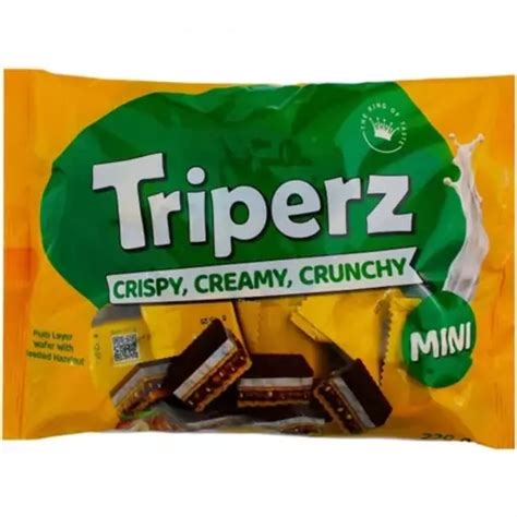 خرید و قیمت ویفر روکش دار شکلات شیری با کرم شیری فندقی تریپرز 200گرم