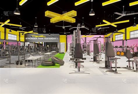 3d渲染健身房健身中心