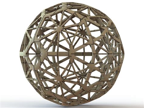 D Wireframe Shape Geometric Faceted Sphere TurboSquid
