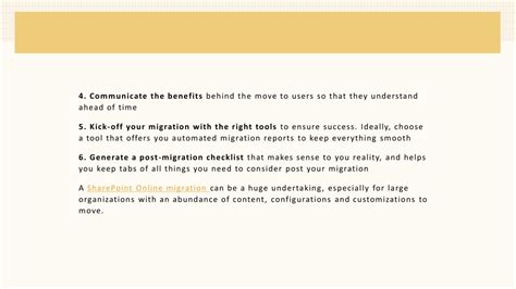 Ppt Best Practices For Microsoft Sharepoint Migration Powerpoint