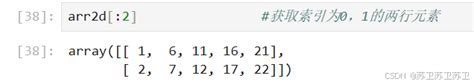 【python】数组的索引和切片python 二维数组切片 Csdn博客