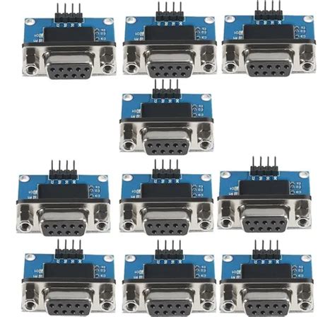 10 Piezas Adaptador Rs232 Max3232 A Ttl A Serial Db9 Arduino En Venta