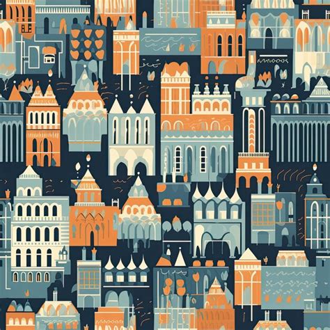 Premium Ai Image Patterns Incorporating Elements Of Architecture And Buildings