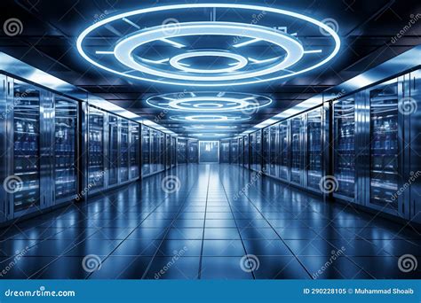 A 3d Rendering Depicts Server Racks In A Data Center For Cloud