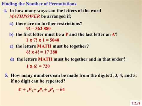 PPT Permutations PowerPoint Presentation Free Download ID