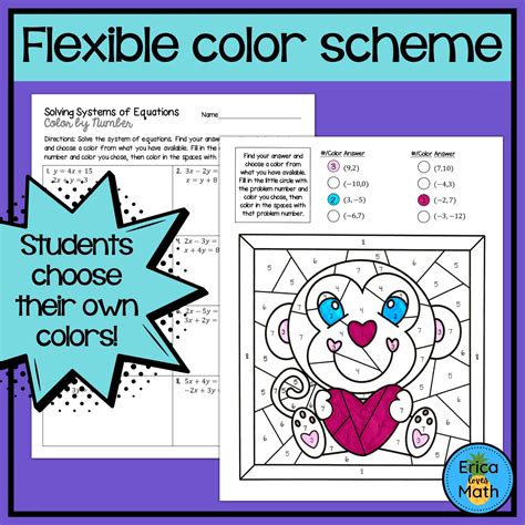 Solving Systems Of Equations Color By Number Activity Valentines Day Made By Teachers