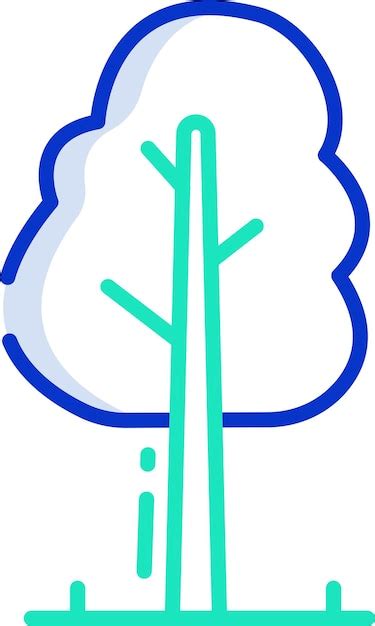 Premium Vector Tree Outline Color Vector Illustration