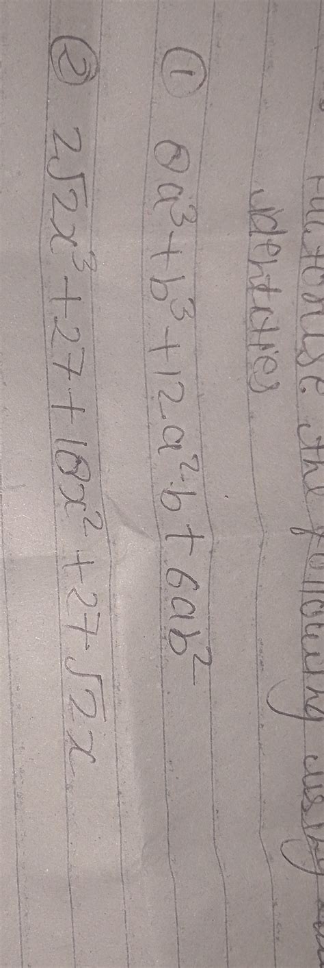 Factorize The Following Expressions Using Algebraic Identities 8a3 B