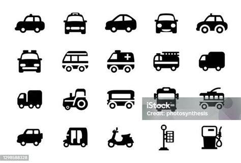 모든 전송 벡터 아이콘 집합입니다 교통 물류 배송 배송 철도 항공 구급차 응급 자동차 기호 이모티콘 이모티콘 벡터 일러스트
