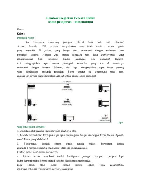 Lembar Kegiatan Peserta Didik Informatika Jaringan Komputer Pdf