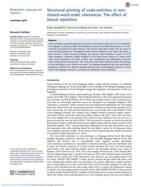 pdf structural priming of code switches in non shared word order