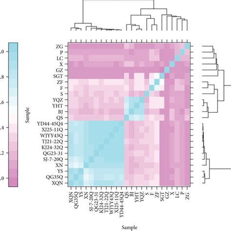 Heatmap For The Correlation Coefficients Of Samples Download