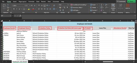 bulk importing employee job details