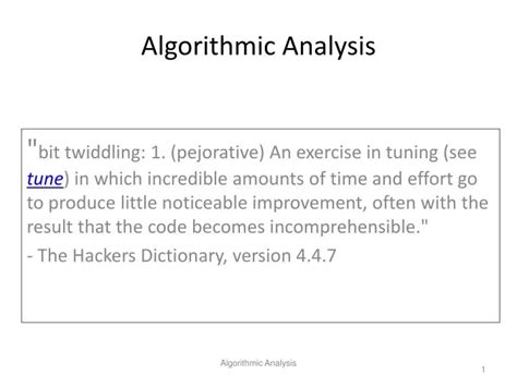 ppt algorithmic analysis powerpoint presentation free download id