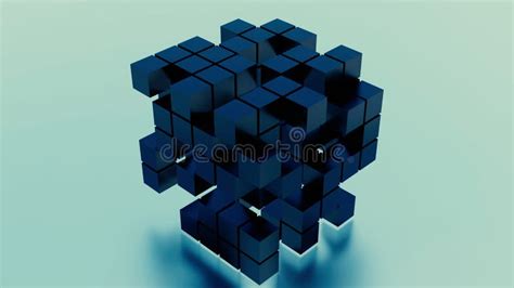 Blue Self Disassembling Rubik S Cube Design Stock Video Video Of