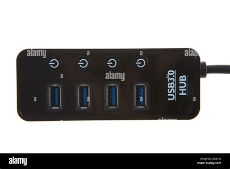 Dark Usb Hub Isolated On White Background Stock Photo Alamy