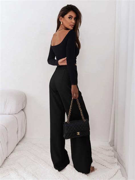 Eleganckie Spodnie Z Szerokimi Nogawkami Asala Czarne Magmac Pl Sklep Magmac Pl