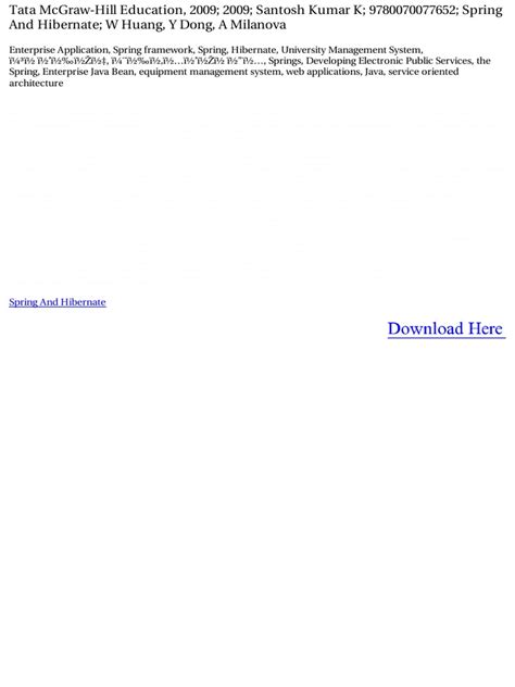 spring and hibernate santosh pdf spring framework software