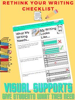 Visual Writing Checklist Editing Level Writing Checklist Writing Resources Writing