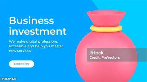 비즈니스 투자 재무 회계 통화 자루 소셜 미디어 배너 3d 아이콘 벡터 가리기에 대한 스톡 벡터 아트 및 기타 이미지 가리기 개선 경영자 Istock