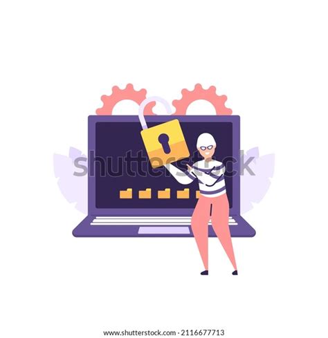 Hacker Cracker Hijacker Criminal Illustration Mysterious Stock Vector Royalty Free 2116677713