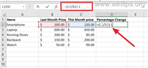 How To Calculate Percentage Change Between Two Numbers In Excel WinTips Org