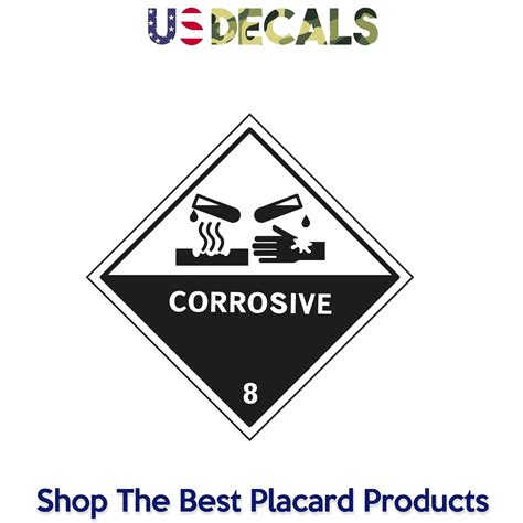 Hazard Class 8 Corrosive Placard Sign Us Decals